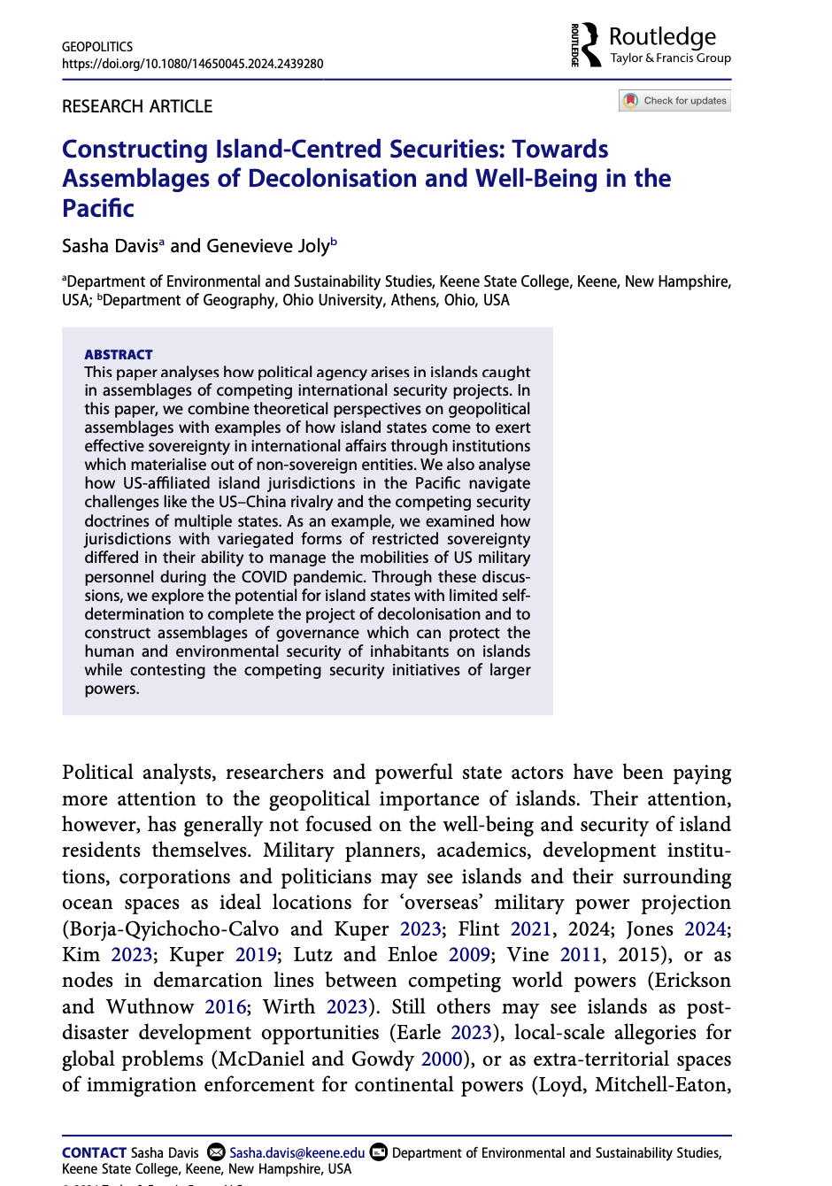 Writing and Research – Sasha Davis Projects